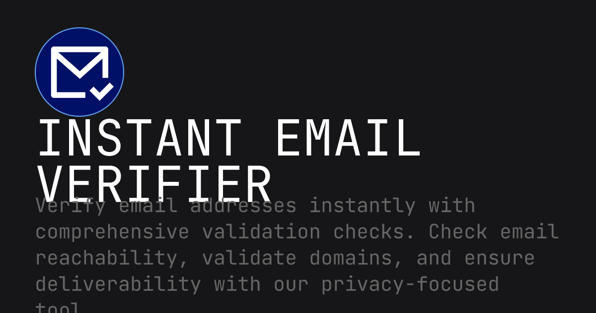 Email Verifier - Professional Email Validation Tool